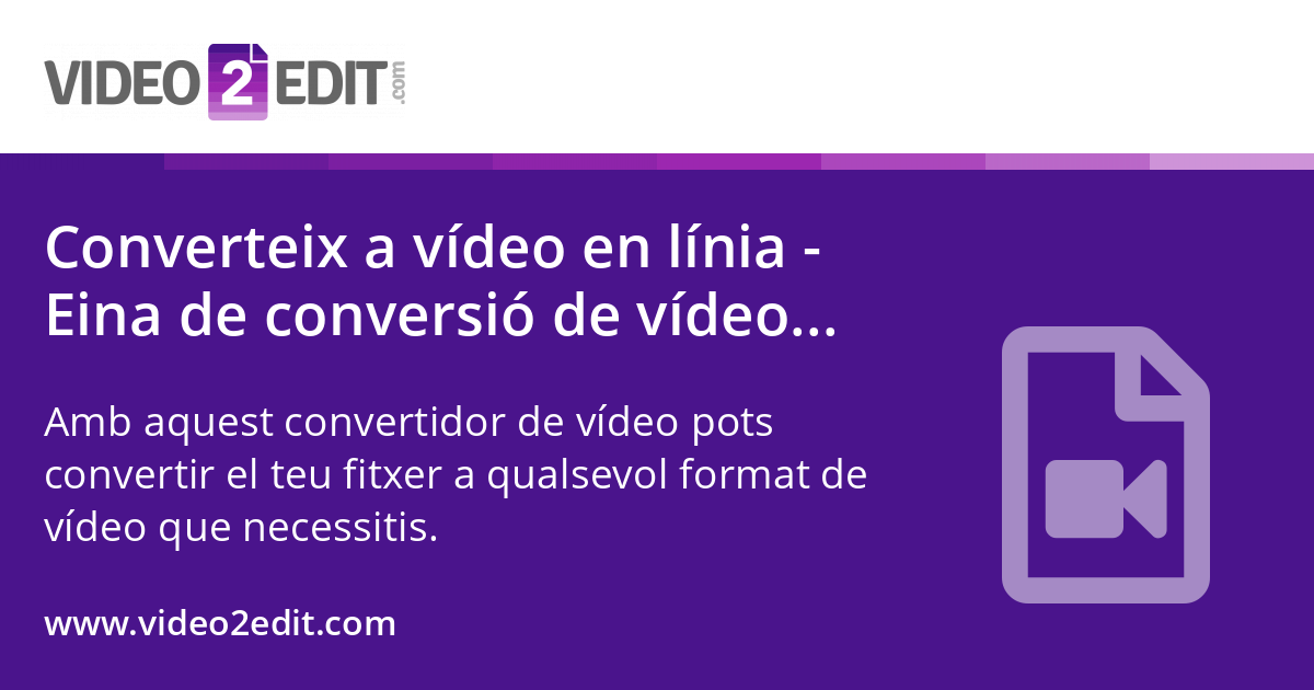 Converteix a vídeo en línia - Eina de conversió de vídeo gratuïta