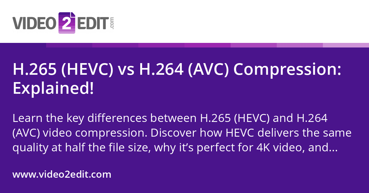 H.265 (HEVC) vs H.264 (AVC) Compression: Explained!