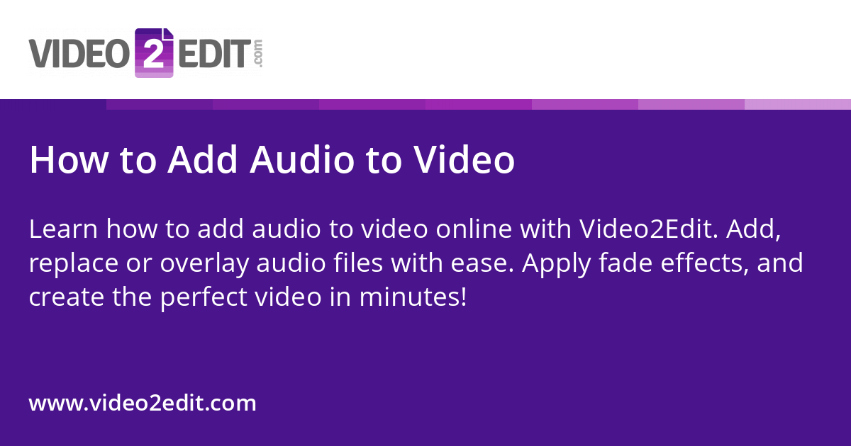 How to Add Audio to Video