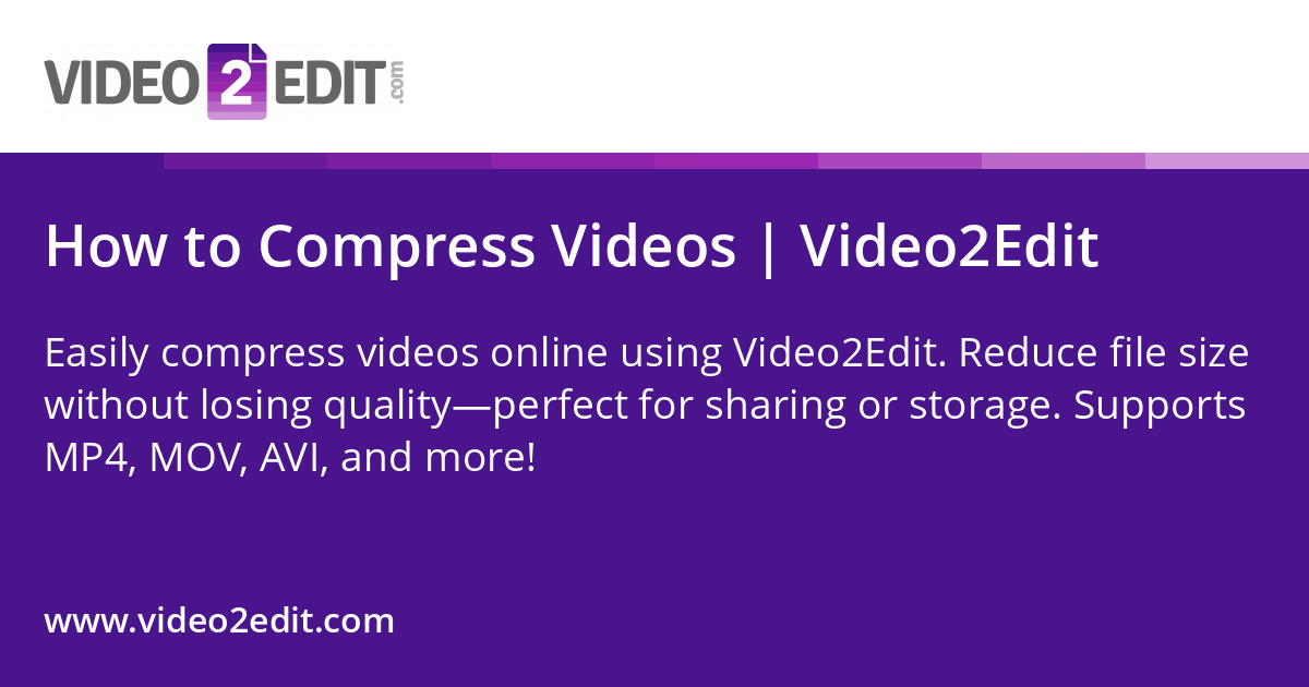 How to Compress Videos | Video2Edit