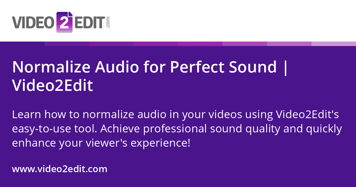 Normalize Audio for Perfect Sound | Video2Edit Normalize Audio for Perfect Sound | Video2Edit