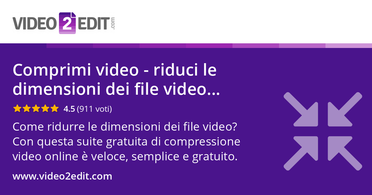 Comprimi video - riduci le dimensioni dei file video online